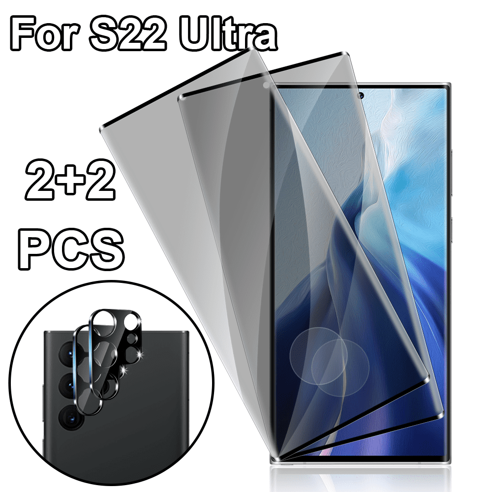 [2+2 Pack] Privacy Screen Protector for Samsung Galaxy S22 Ultra, Anti ...