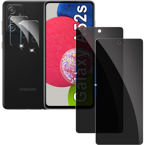 【2+2 Pack】 Privacy Screen Protector for samsung galaxy A52s 9H Tempered ...