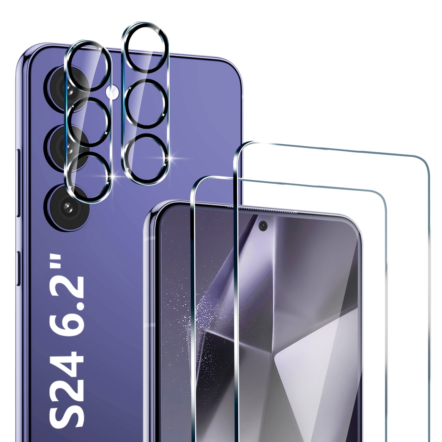 [2+2 Pack for Samsung Galaxy S24 Screen Protector, Tempered Glass and ...