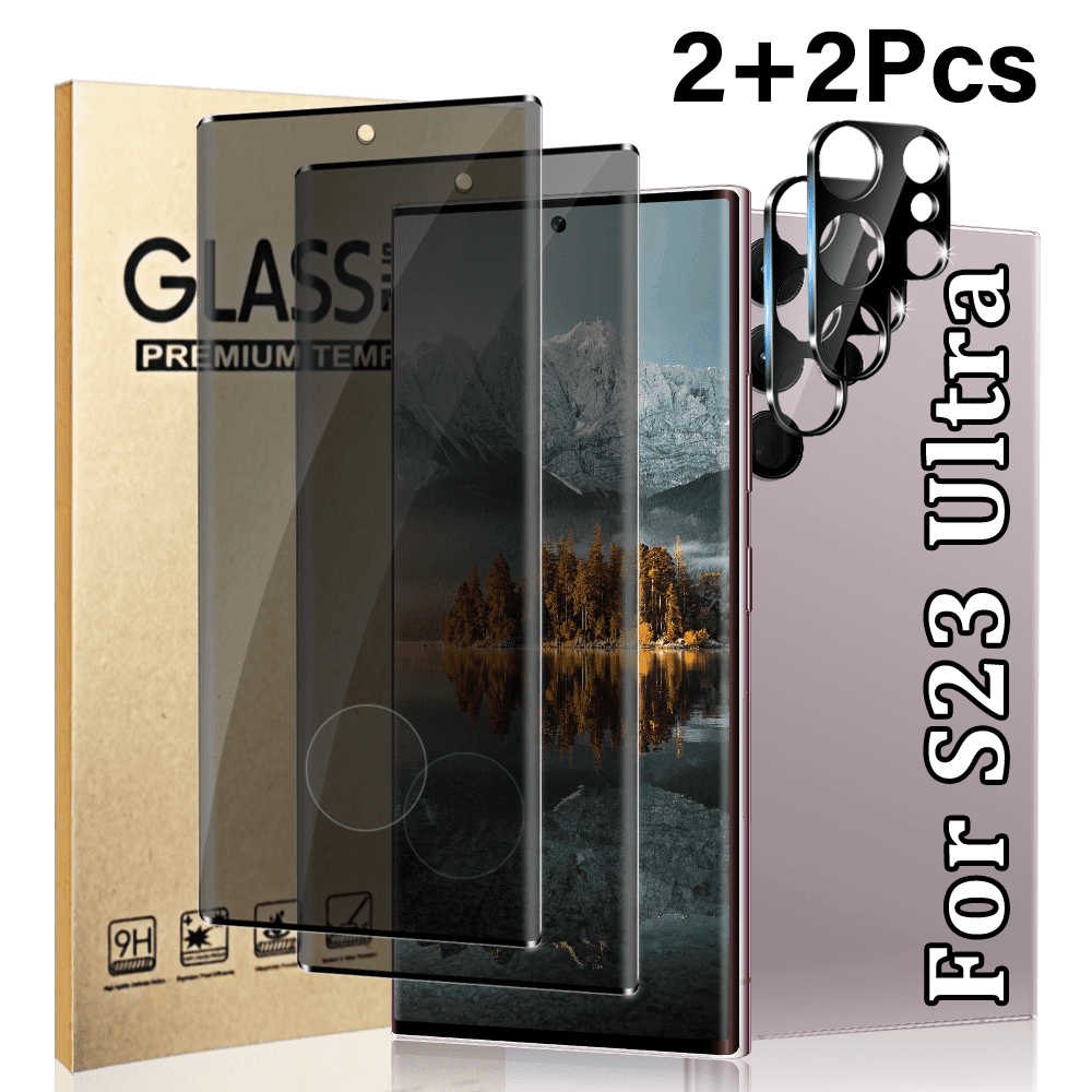 (2+2 Packs) For Galaxy S23 Ultra Privacy Screen Protector And Camera ...