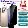 (2+2 Packs) Privacy Screen Protector And Camera Lens Protection For ...