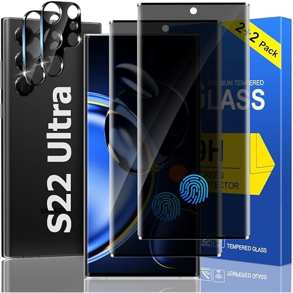 [2+2 Packs] For Samsung Galaxy S22 Ultra Privacy Screen Protector and ...