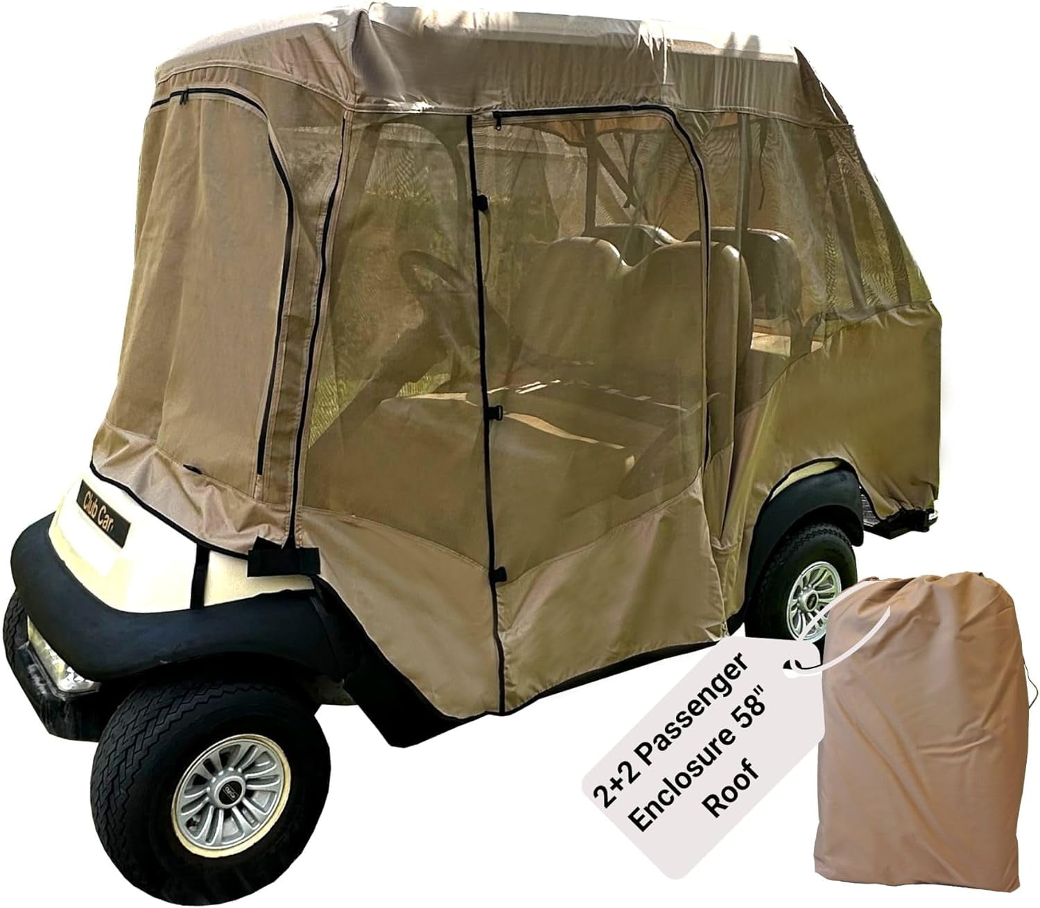 2 + 2 Person Insect Shield Summer Golf Cart Driving Enclosure Cover (2 ...