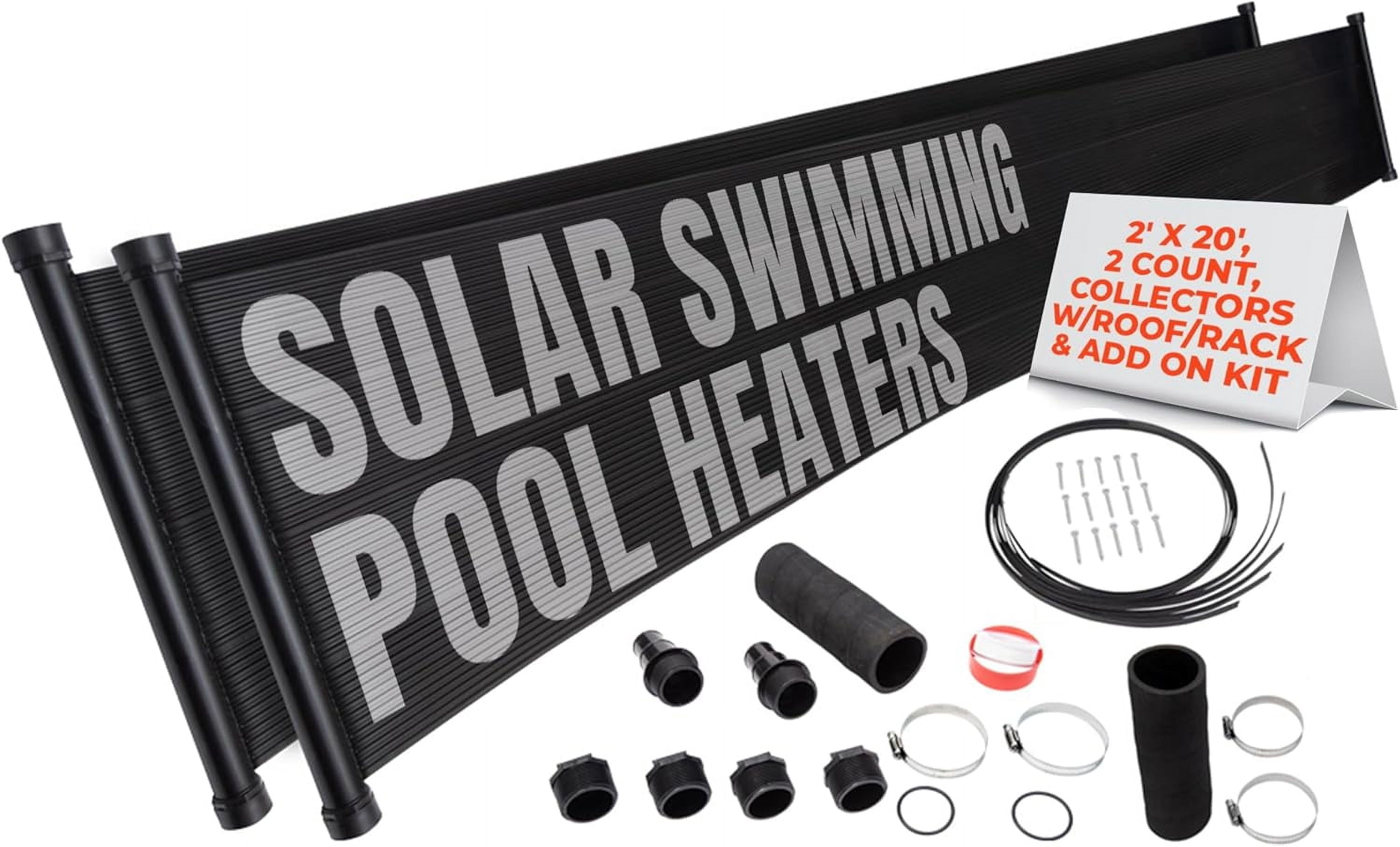 2-2'X20' SunQuest Solar Pool Heater with Couplers And Roof/Rack ...