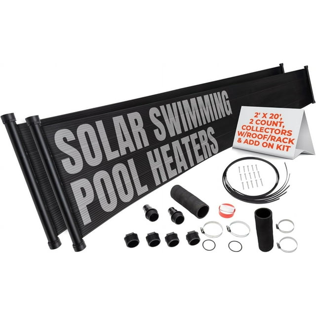 2-2'X20' SunQuest Solar Pool Heater with Couplers And Roof/Rack ...