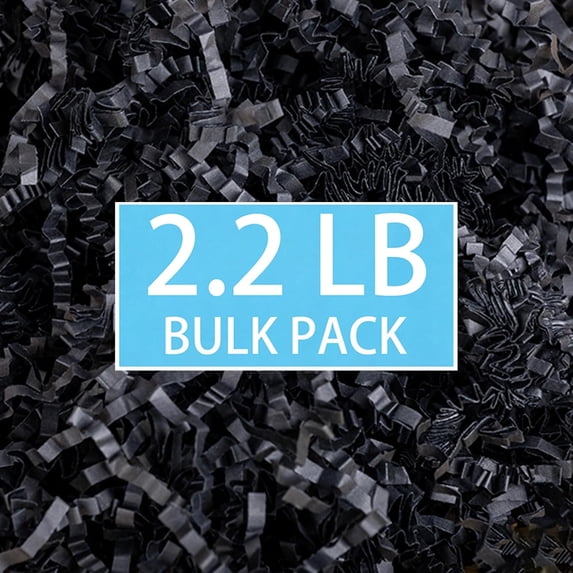 2.2 lbs Bulk Black Crinkle Paper Filler | Vibrant Shredded for Gift ...