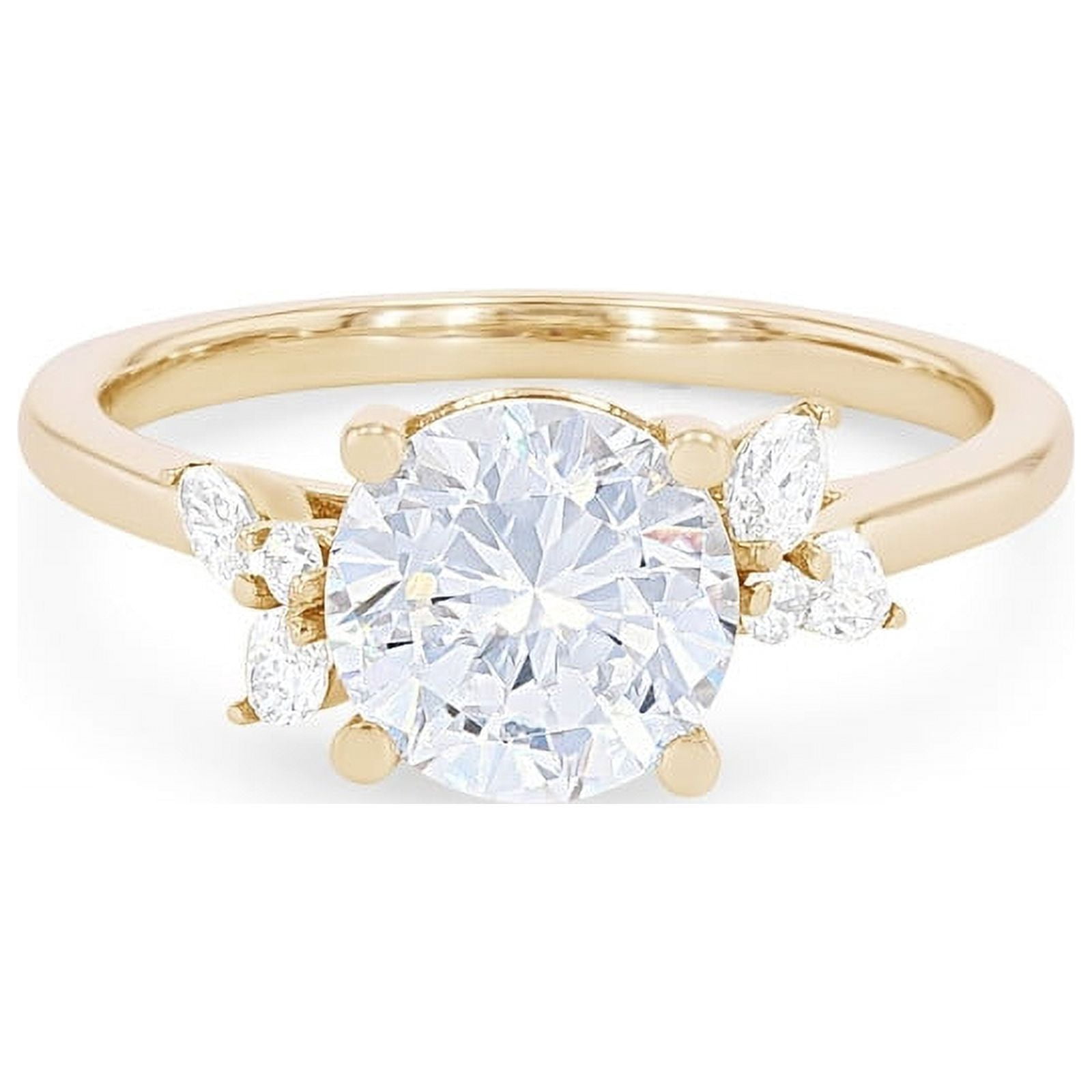 2.20 Carat Round Cut Moissanite Beautiful Solitaire Engagement Ring for ...