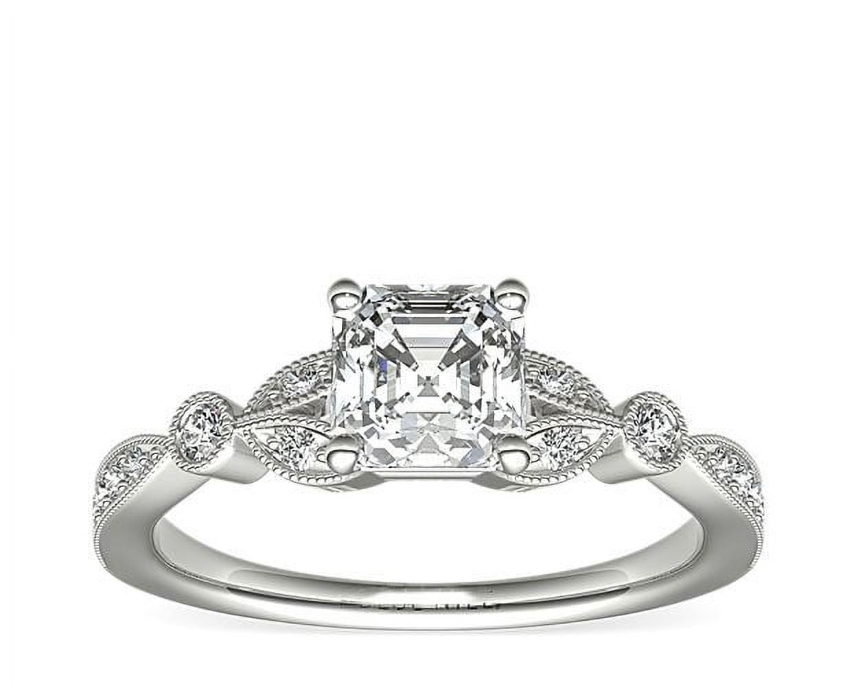 2.20 Carat Unique Asscher Cut Moissanite Diamond Engagement Ring for ...