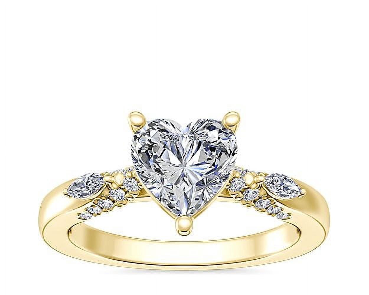 2.20 Ct Beautiful Heart Cut Moissanite (D/VVS1) Engagement Ring for ...