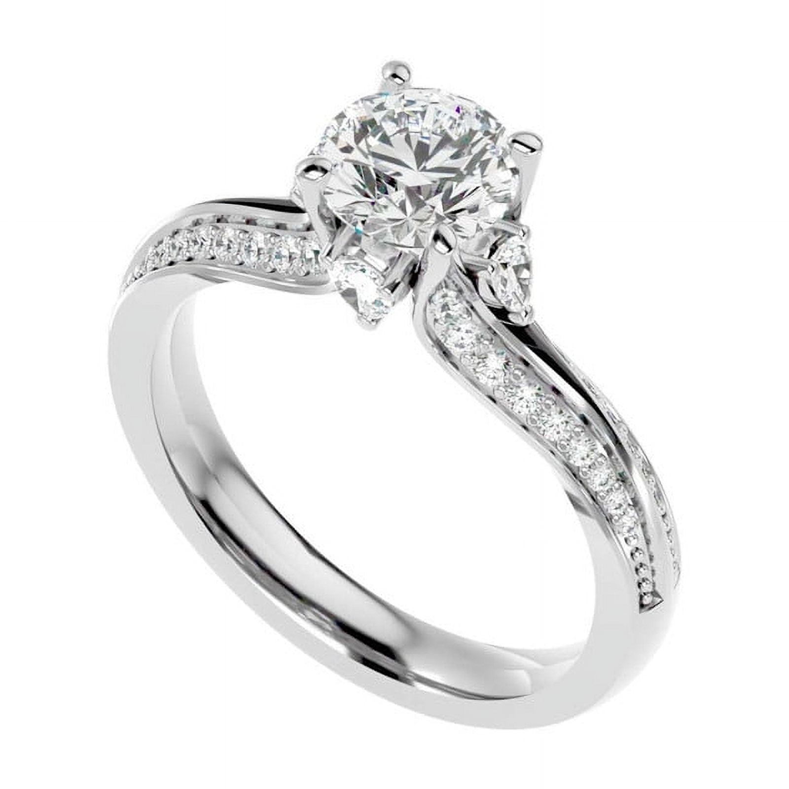 2.20 Ct Unique Round Cut Moissanite Diamond (D/VVS1) Wedding Ring for ...