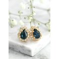 2.20CT Pear Cut Simulated London Blue Topaz Stud Earring's 14k Yellow ...