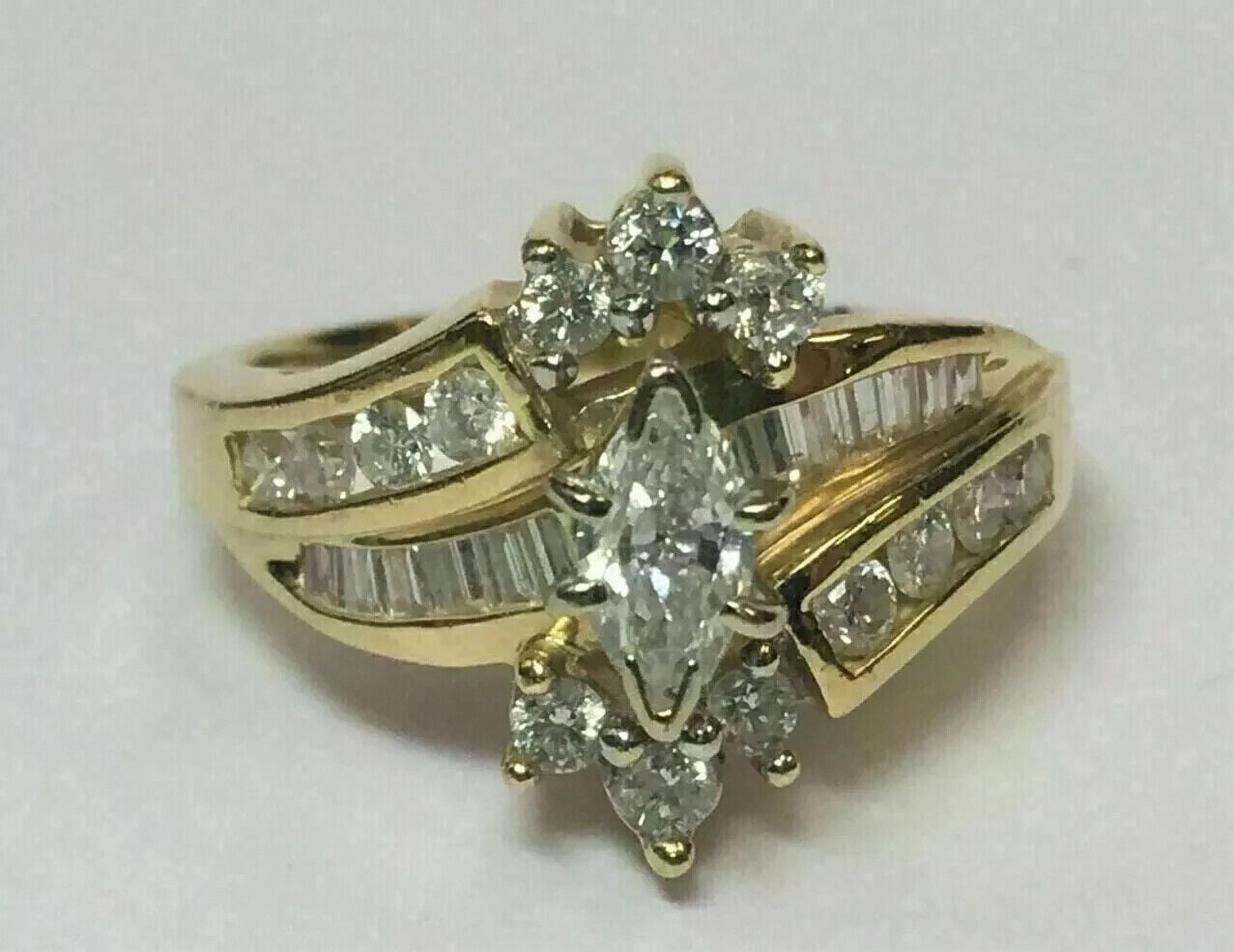 2.20Ct Marquise Cut Lab-Created Diamond Wedding Women's Ring 14K Yellow Gold Plated - Walmart.com