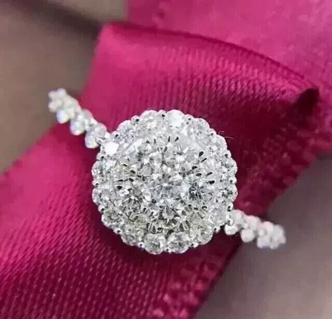 2.20Ct Round Cut Lab Created Diamond Valentine's Day Gift For Mom 14K White Gold Plated ...