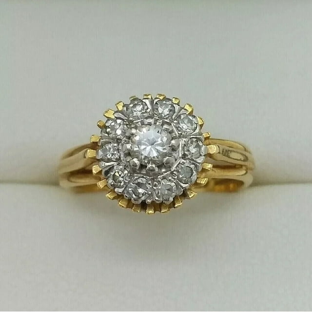 2.20Ct Round Cut Lab Created Diamond Women's Wedding Ring 14K Yellow ...