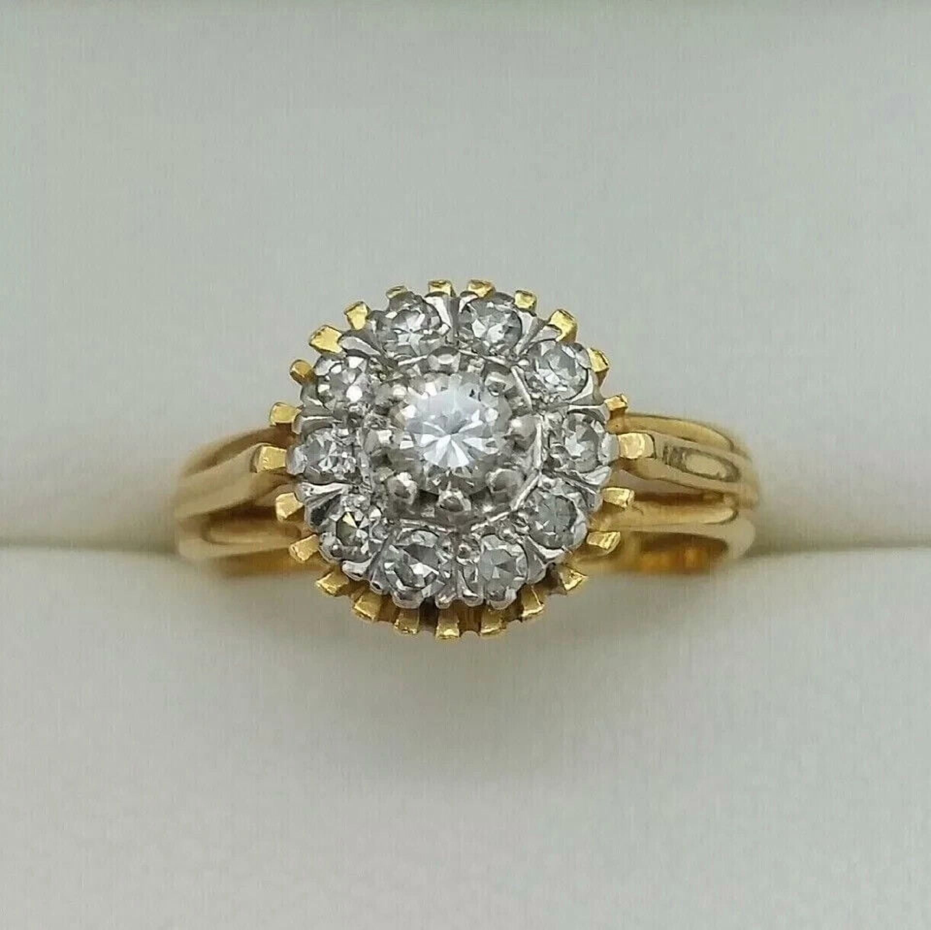 2.20Ct Round Cut Simulated Diamond Women's Wedding Ring 14K Yellow Gold ...