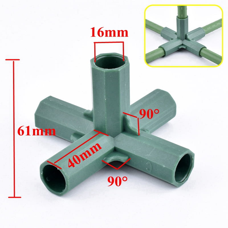 2-20Pcs 3-way 4-way Plant Flower Stand Connectors Garden Greenhouse ...