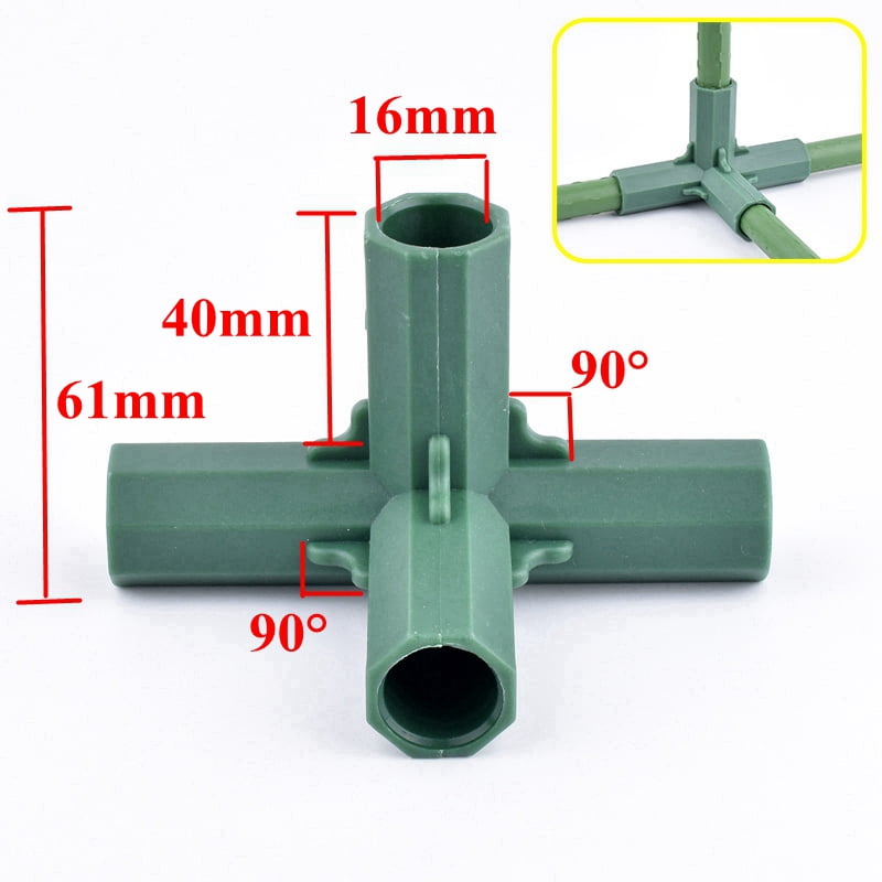 2-20Pcs 3-way 4-way Plant Flower Stand Connectors Garden Greenhouse ...