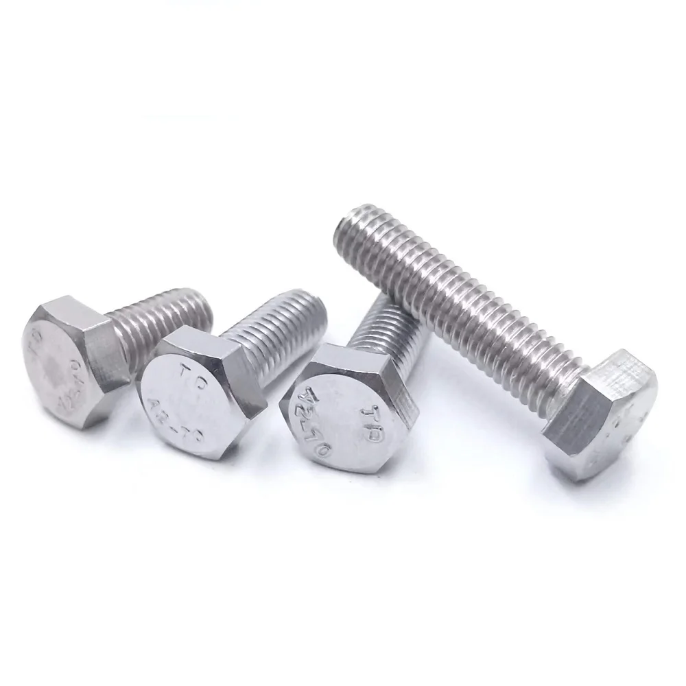 2-20pcs M3 M4 M5 M6 M8 M10 M12 A2-70 304 Stainless Steel Metric Thread DIN933 External Outside ...