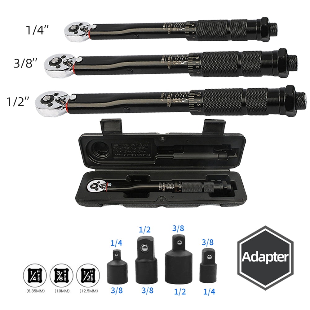 2-210N.m Torque Wrench 1/2 3/8 1/4 Square Drive Preset Car Torques Keys ...