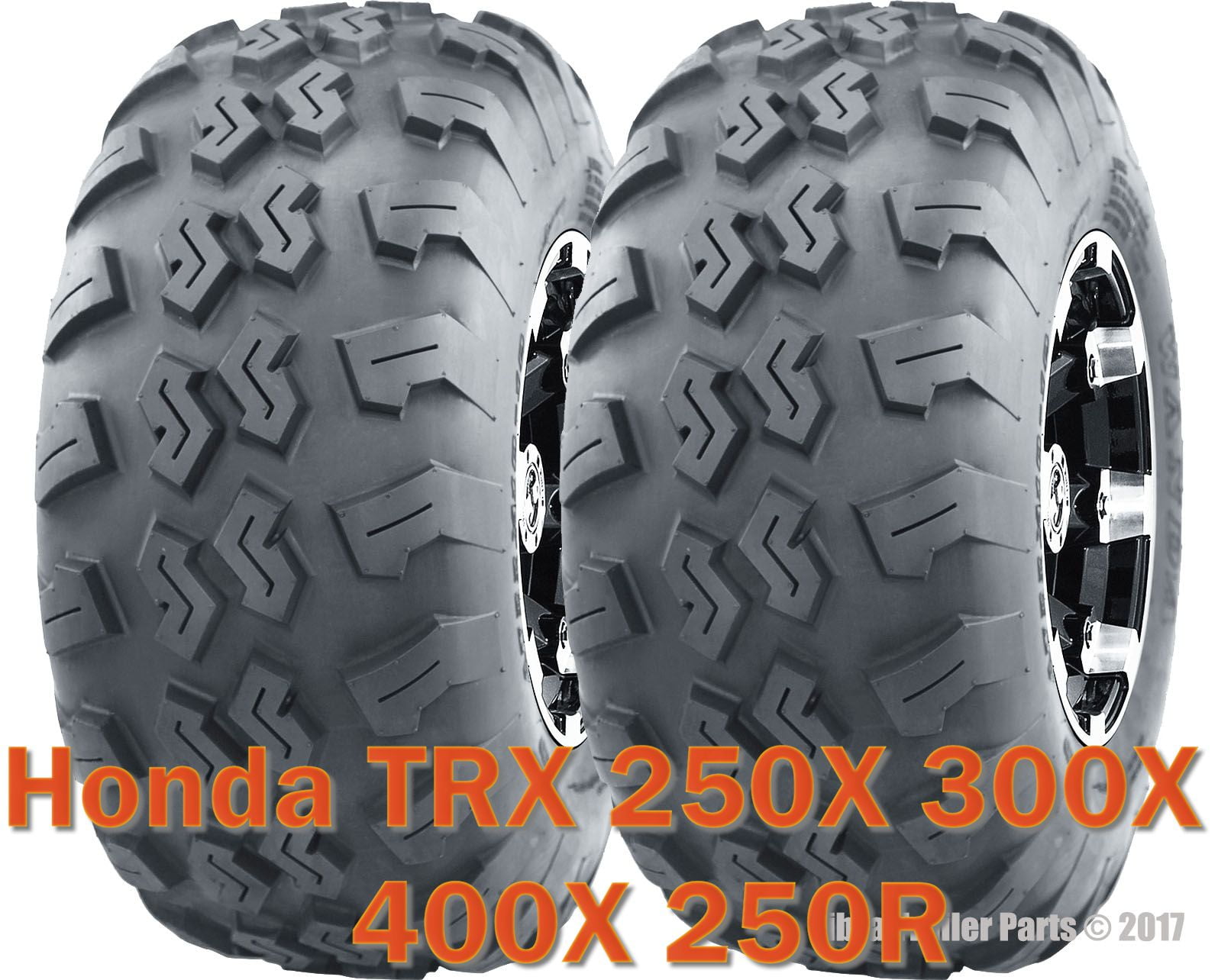 Set of Two 22x7-10 Front Tires for Honda TRX 250EX 300EX 400EX 450R ATV ...