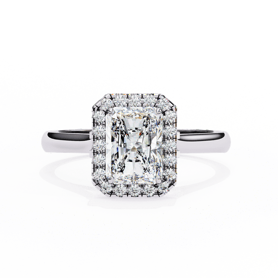2.23 Carat Radiant Cut Lab Grown Diamond Halo Set Wedding Ring ...