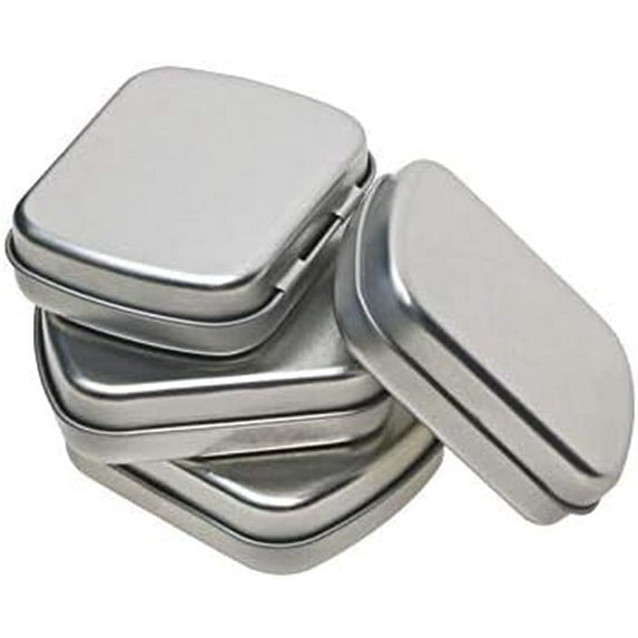 2.23 x1.76 x 0.55 inch Metal Tin Box Portable Small Container Storage ...
