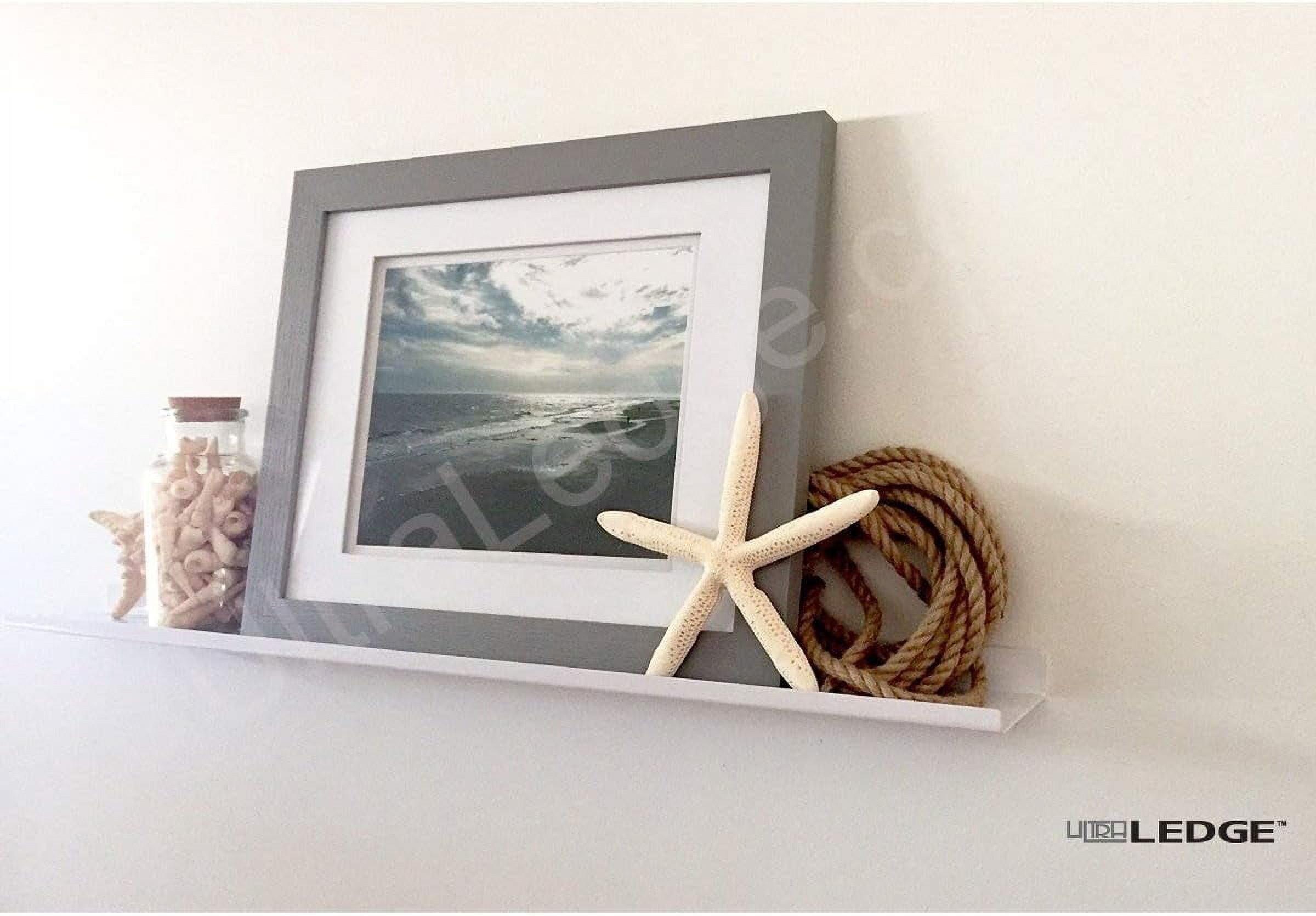 2'/24" Art Display/Picture Ledge/Floating Shelf, Metal, Modern (2" deep ...