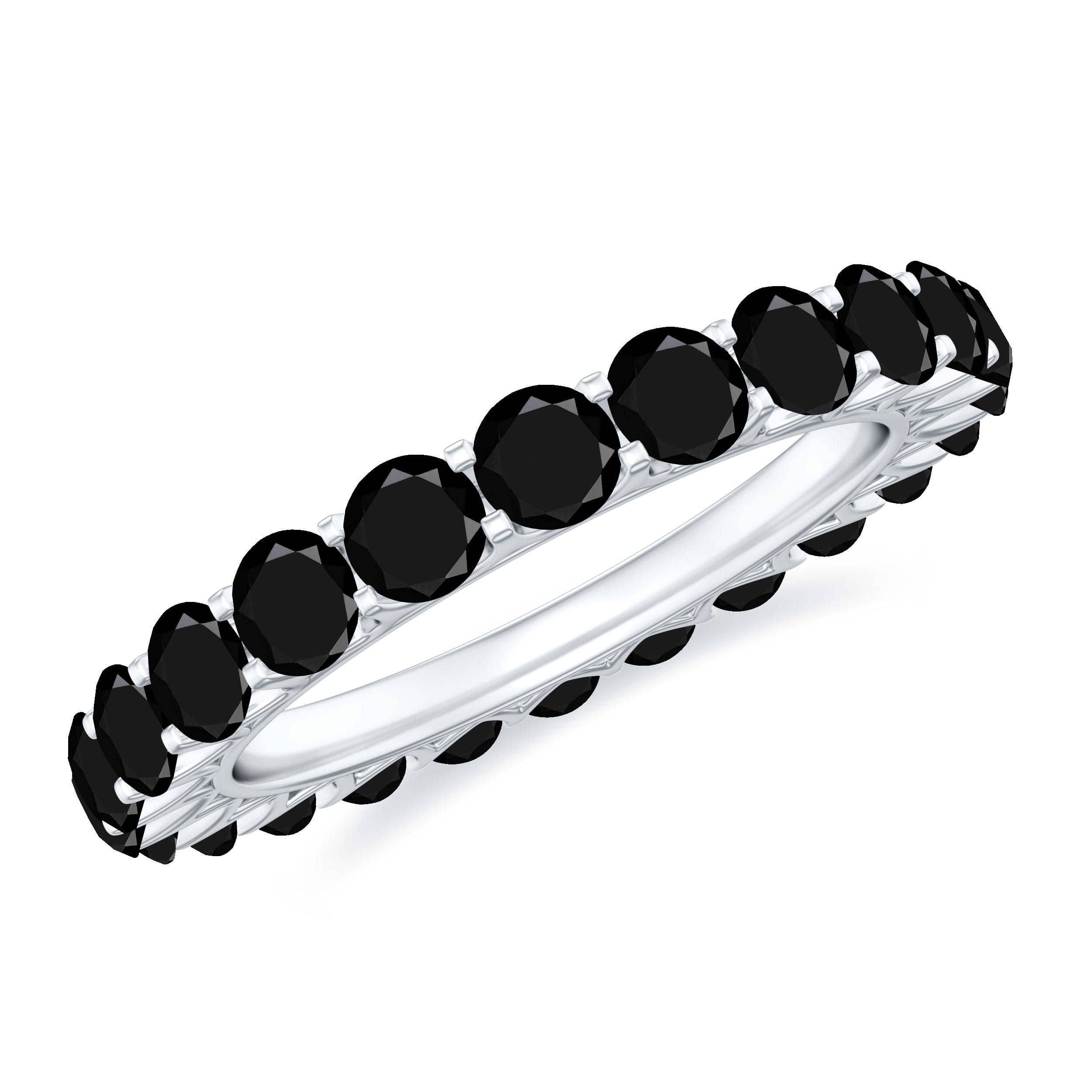Rosec Jewels 2.25 CT Black Onyx Eternity Ring, Black Onyx Full Eternity ...