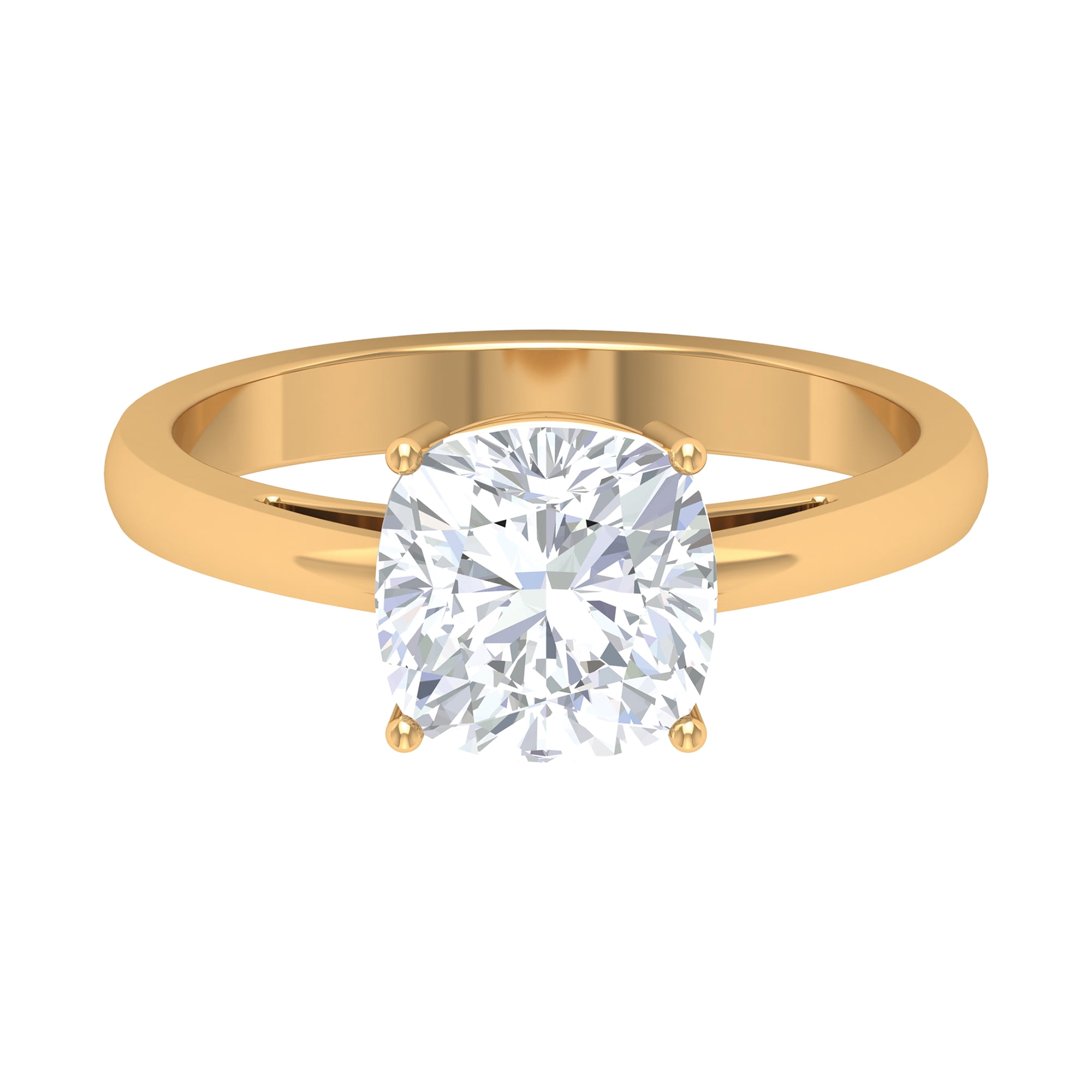 Rosec Jewels 2.25 CT Cushion Cut Moissanite Solitaire Engagement Ring ...