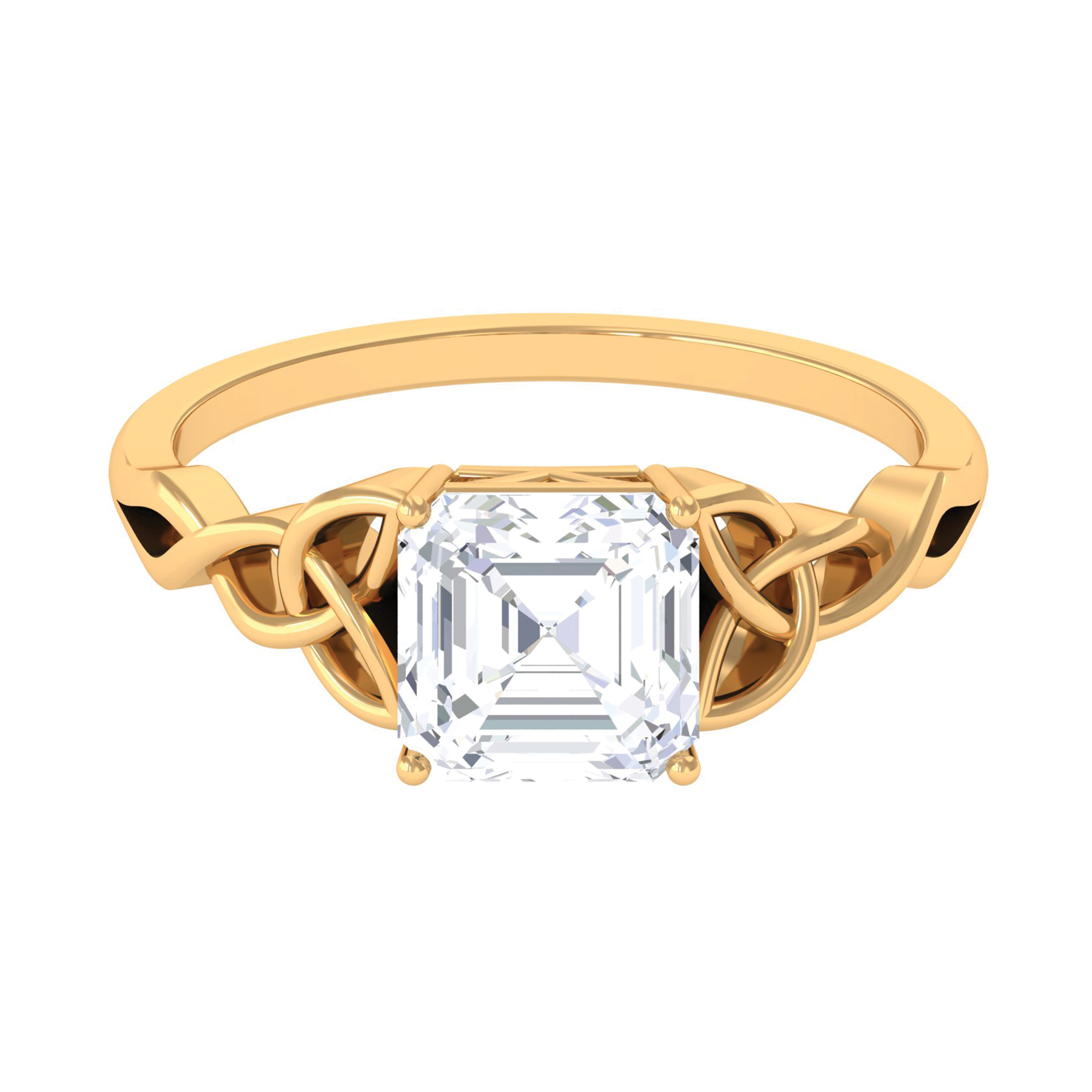 2.25 CT Moissanite Solitaire Engagement Ring for Women, 7 MM Asscher Cut Moissanite Engagement ...