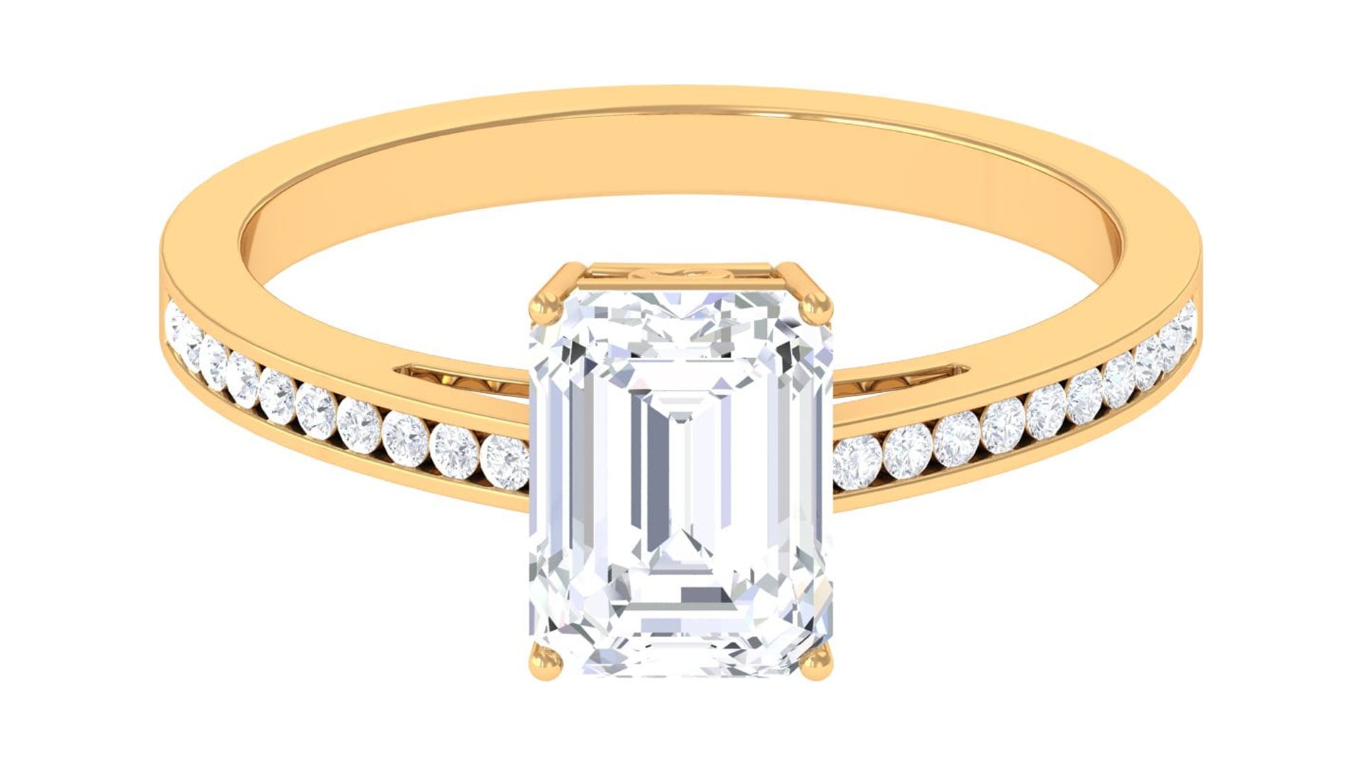 Rosec Jewels 2.25 CT Octagon Cut Moissanite Solitaire Engagement Ring ...