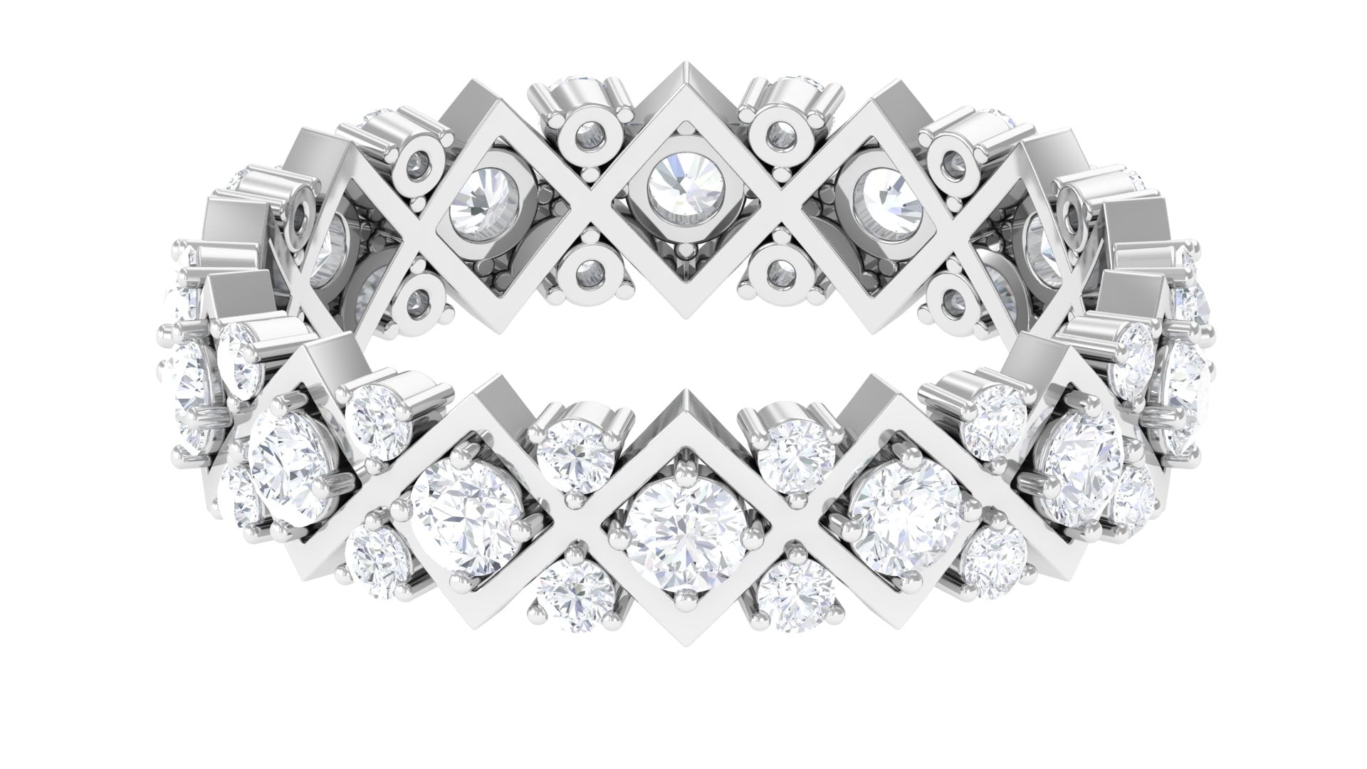 Rosec Jewels 2.25 CT Round Moissanite Eternity Ring, Designer ...
