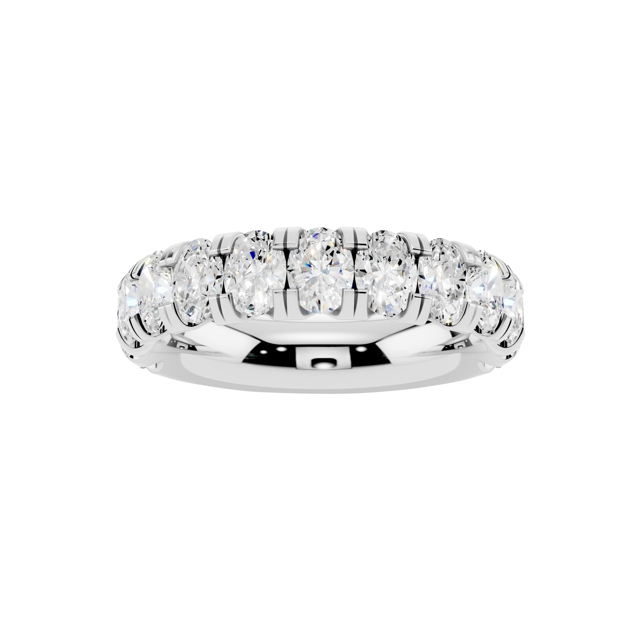2.25 Ct Oval Moissanite Wedding Band Ring for Women 14K White Gold ...