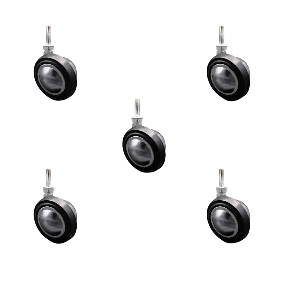 2.25 Inch Bright Chrome Soft Tread Ball Caster –5/16 Inch Threaded Stem ...