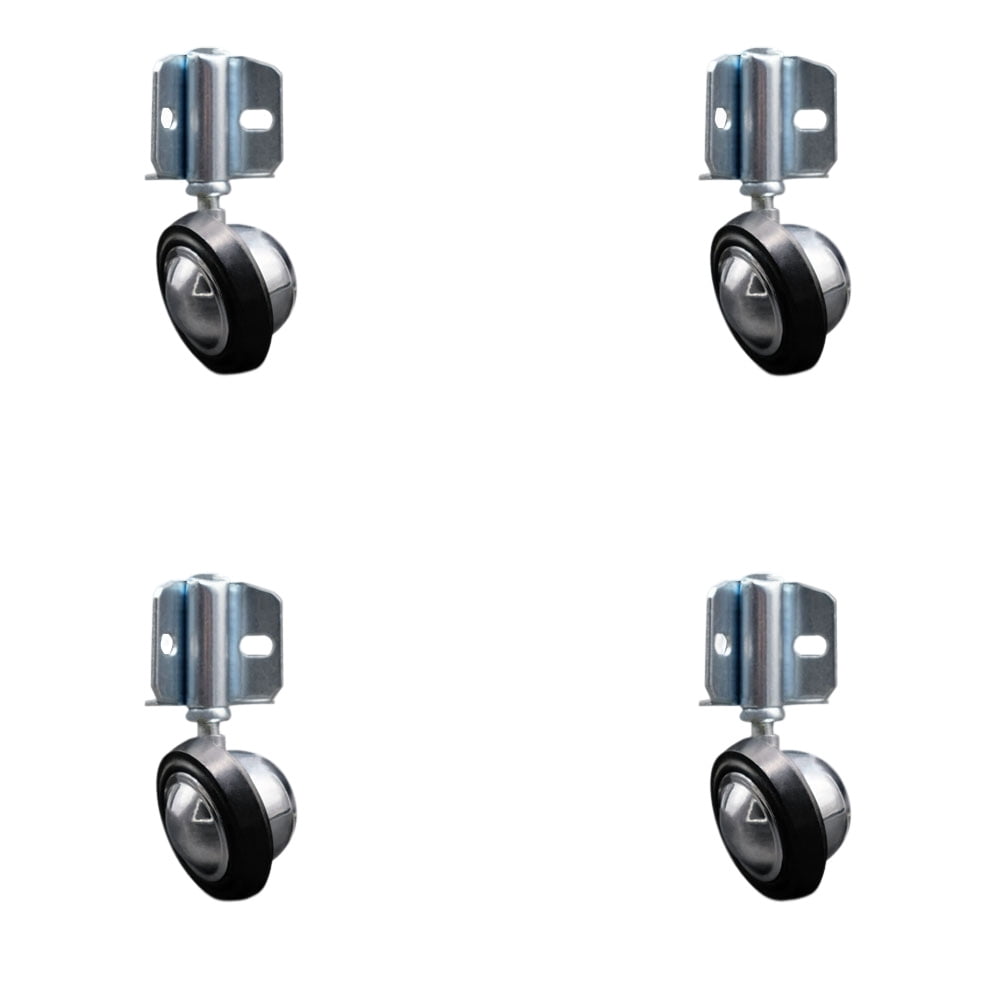 2.25 Inch Bright Chrome Soft Tread Ball Caster – Corner Mount Bracket ...