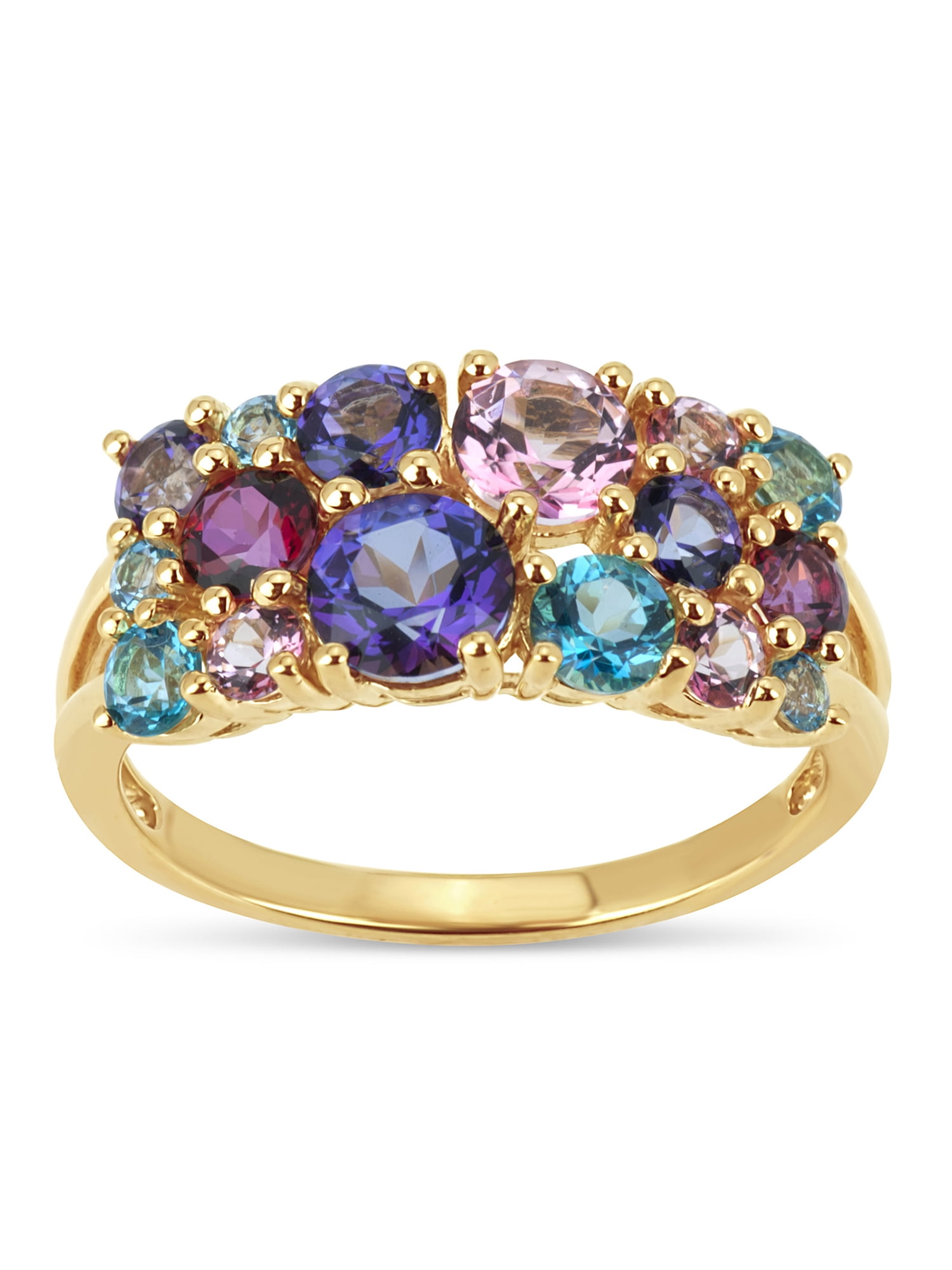 2.25 ct Multicolor Topaz Ring in 18kt Gold over Sterling Silver ...
