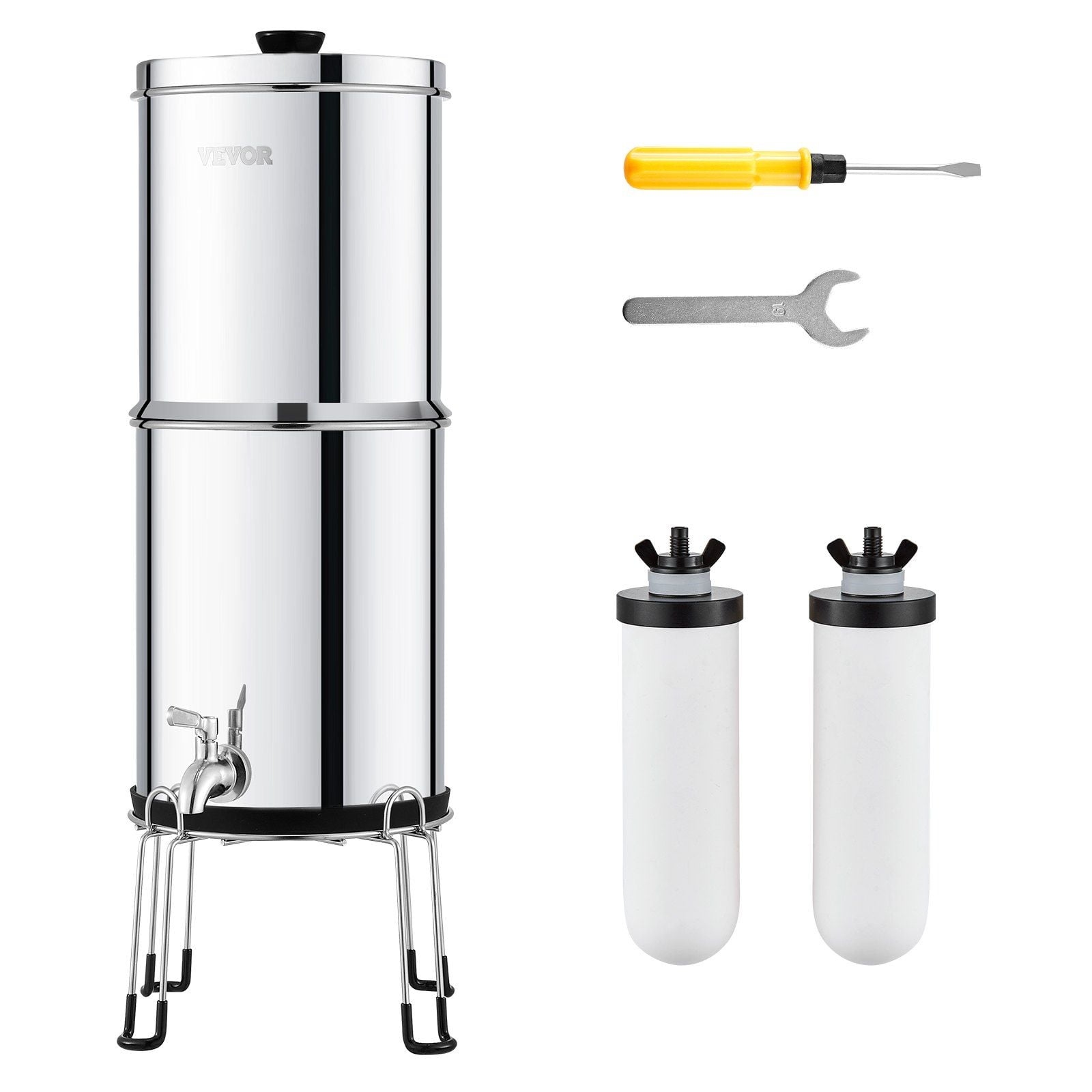 2.25G Gravity-fed Water Filter Countertop System Stainless Steel 2 ...