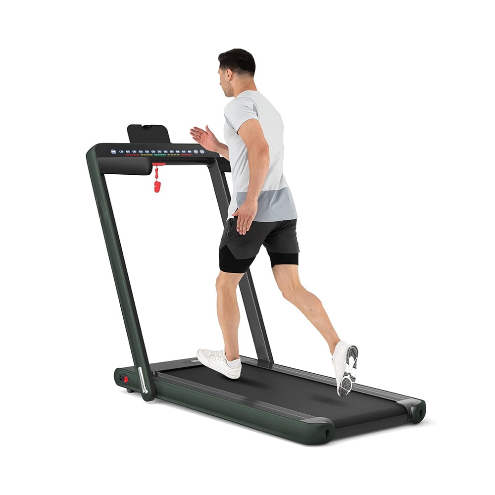 2.25HP Compact Treadmill, 2 in 1 Folding Under Desk Treadmill with Dual ...