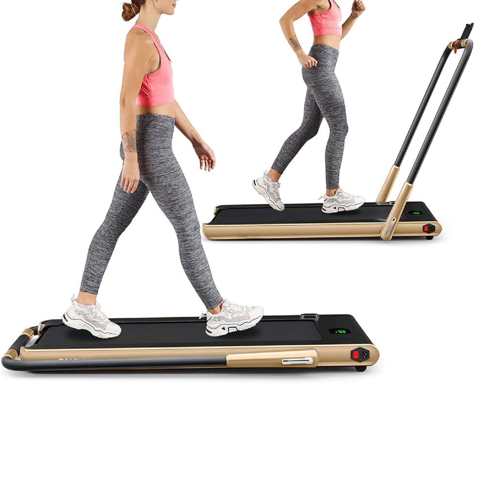 2 in 1 Folding Treadmill, 2.25HP Compact Under Desk Electric Treadmill ...