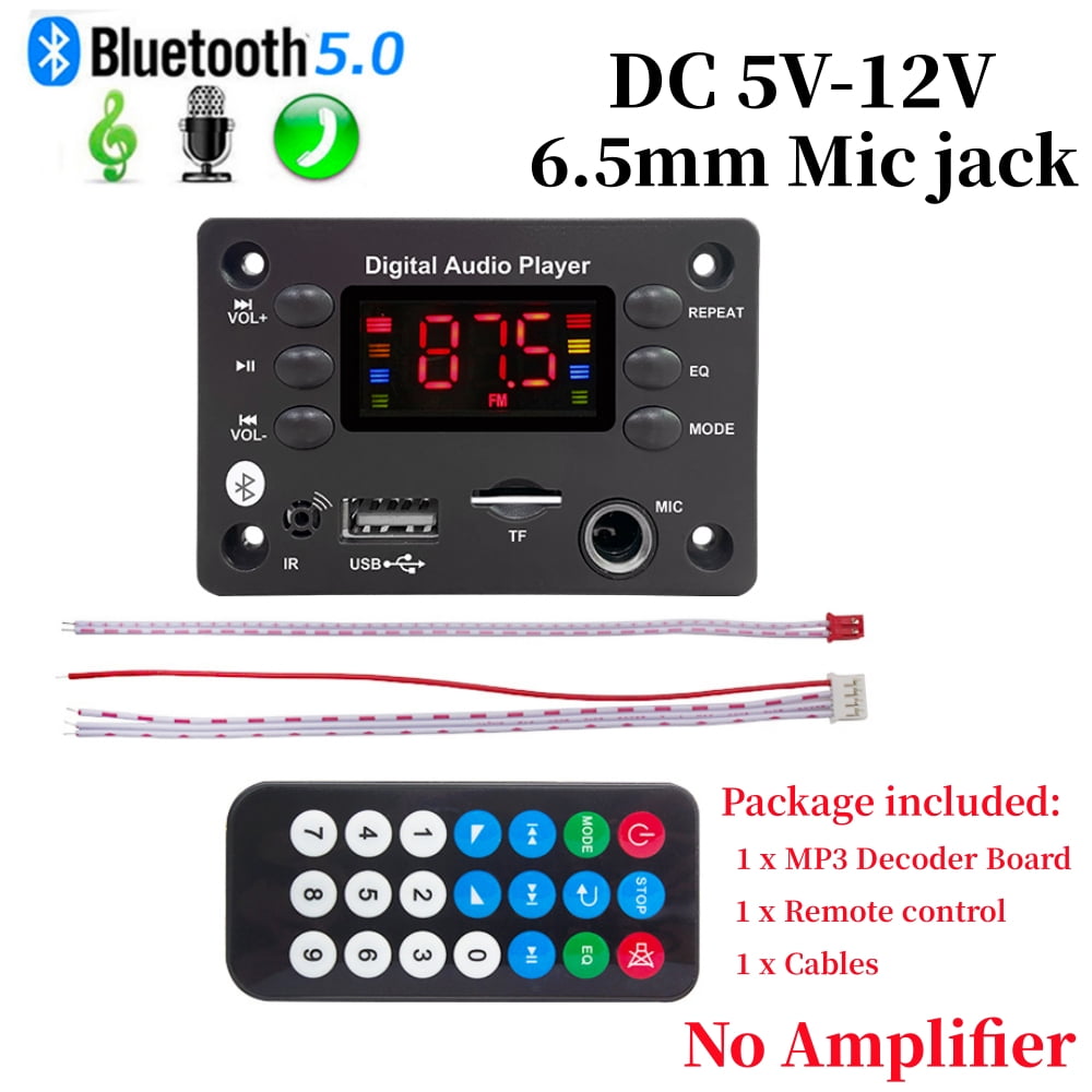 2*25W 50W Amplifier 12V Handsfree Bluetooth MP3 Decoder Board DIY Audio ...