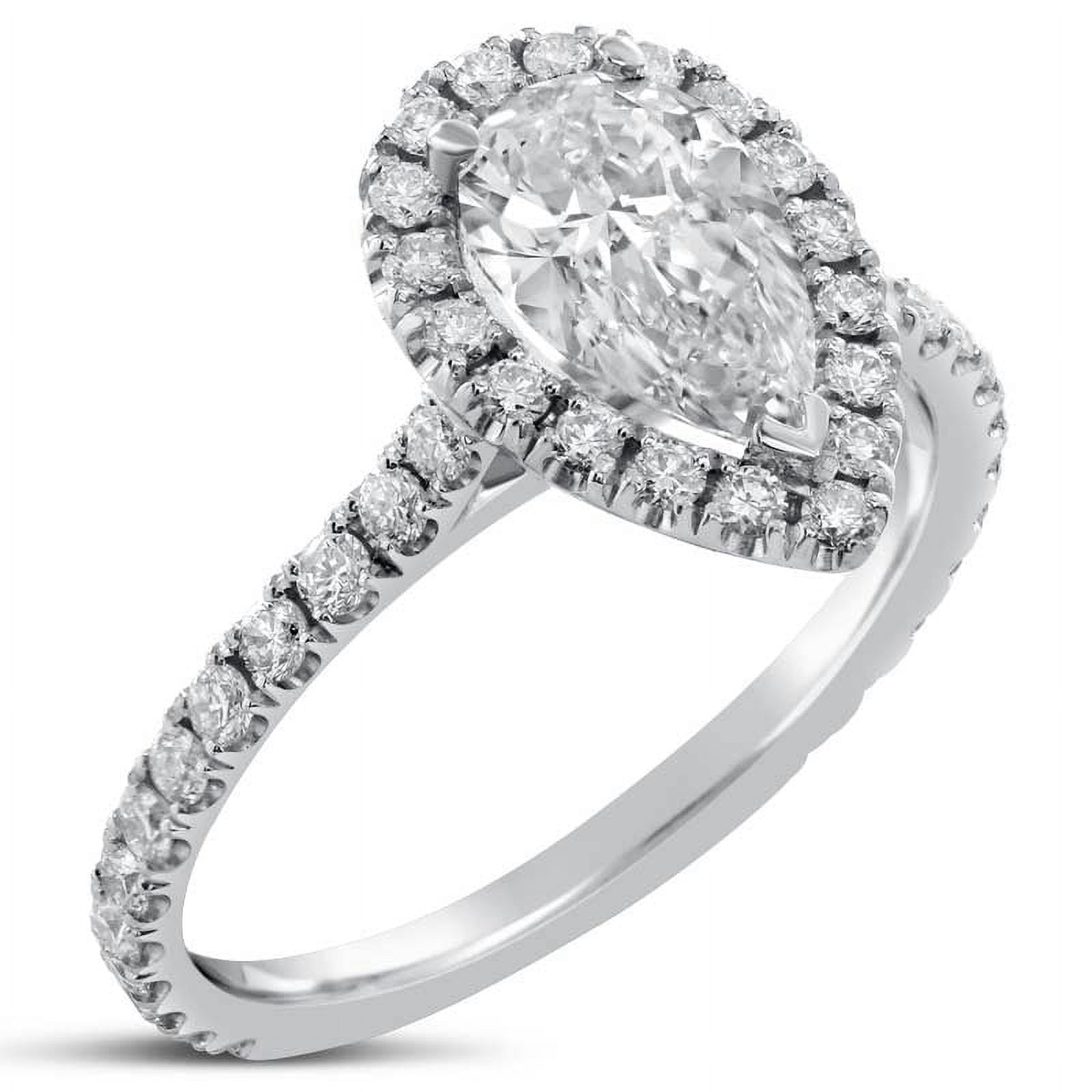 2.25ct Pear Shape Low Profile Diamond Engagement Ring With Halo PE13 ...