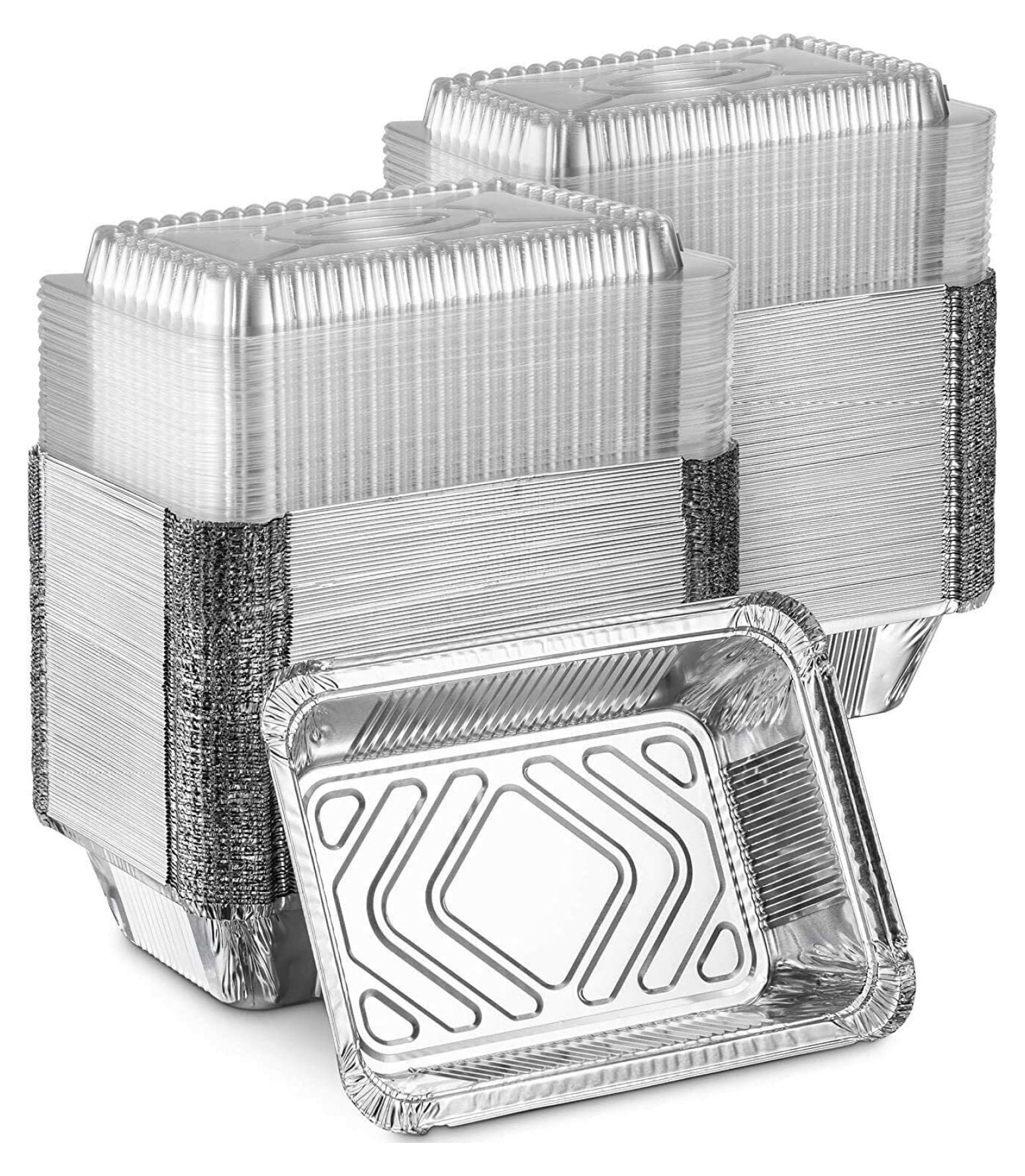 2.25lb Oblong Aluminum Pan with Dome Lids Take Out Containers Pans ...