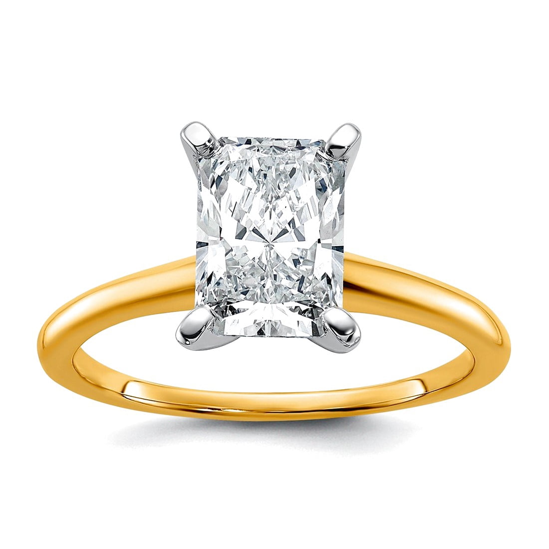 2.25mm 14k Solid Gold Two-tone 1 3/4ct Lab Grown Diamond VS+ F+ Radiant ...