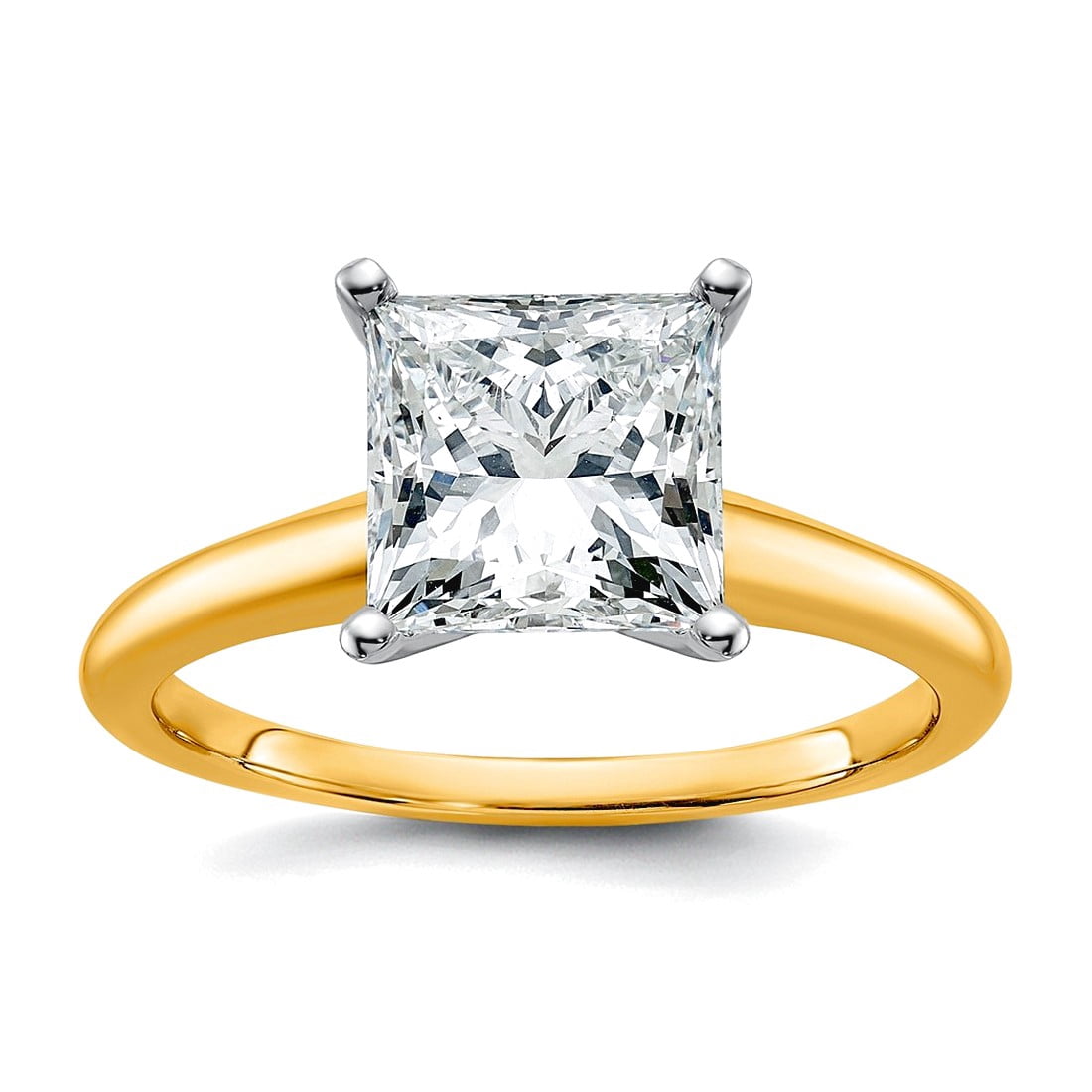 2.25mm 14k Solid Gold Two-tone 2 1/2ct Cert Lab Grown Diamond VS+ F+ ...