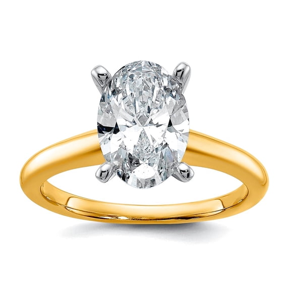 2.25mm 14k Solid Gold Two-tone 2 1/4ct Lab Grown Diamond SI+ G+ Oval ...