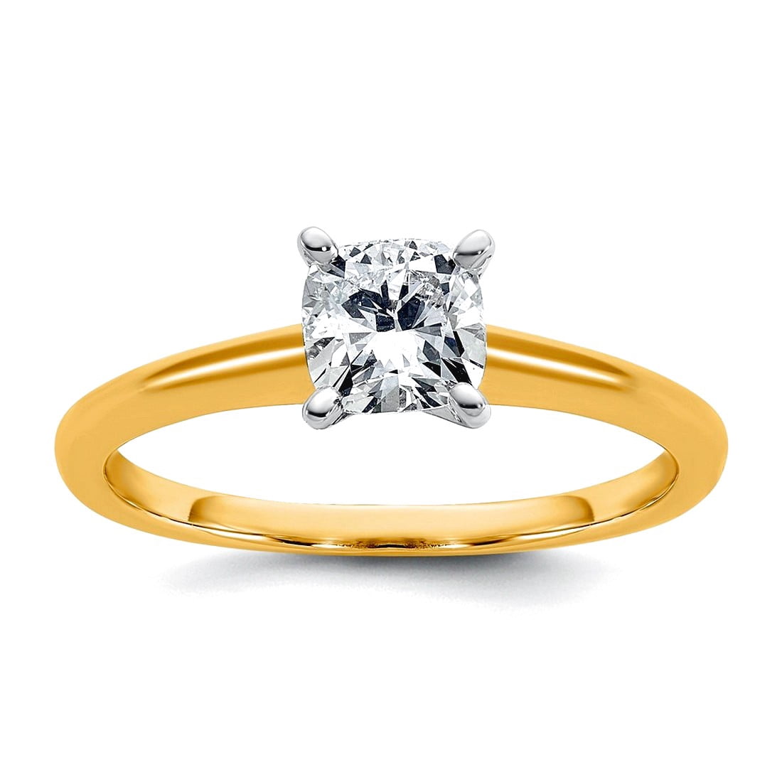 2.25mm 14k Solid Gold Two-tone 3/4 Ct Cert Lab Grown Diamond VS+ F+ ...