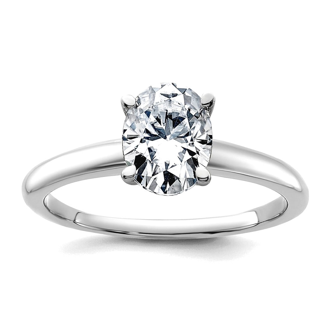 2.25mm 14k Solid White Gold 1 1/4ct Cert Lab Grown Diamond SI+ G+ Oval ...
