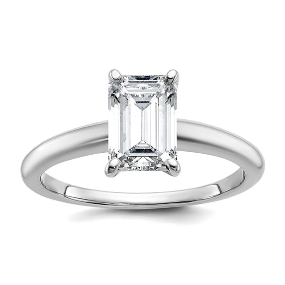 2.25mm 14k Solid White Gold 1 1/4ct Lab Grown Diamond SI+ G+ Emerald ...