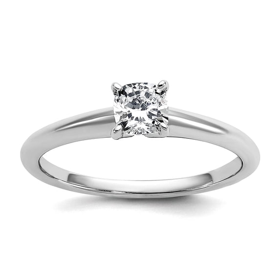 2.25mm 14k Solid White Gold 1/2 Ct Cert Lab Grown Diamond VS+ F+ ...