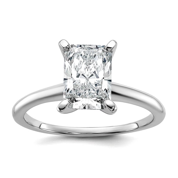 2.25mm 14k Solid White Gold 1 3/4ct Lab Grown Diamond VS+ F+ Radiant ...
